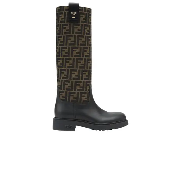 Fendi Filo Boot With Ff Motif - Brown