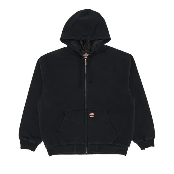 Supreme X Dickies Quilted Lined Zip Up Hooded Sweatshirt - Black