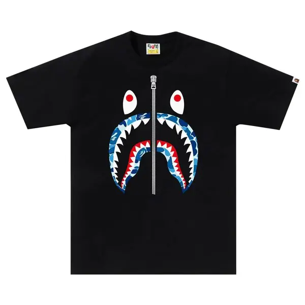 A BATHING APE Abc Camo Shark Tee /blue - Black