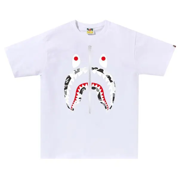 A BATHING APE Abc Camo Shark Tee /grey - White