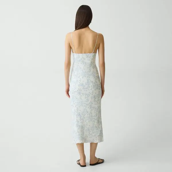 chinese dress ladies White Satin Slip Maxi Dress  trinarosh