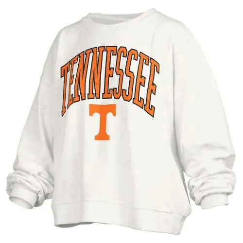 PRESSBOX Tennessee Volunteers Janise Oversized Pullover Sweatshirt - White