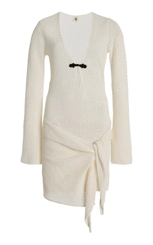 THE GARMENT Tanzania Tie-detailed Knit Mini Dress - Ivory