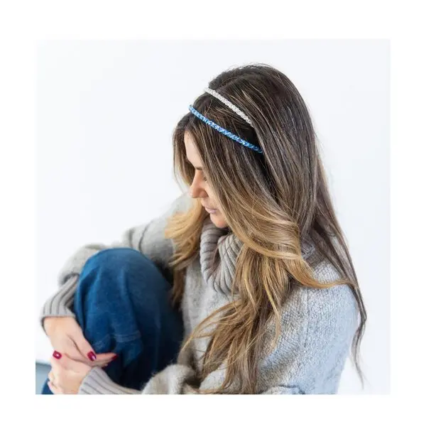 HEADBANDS OF HOPE Beaded Headband Set - Blue Silver
