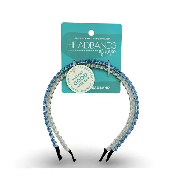 HEADBANDS OF HOPE Beaded Headband Set - Blue Silver