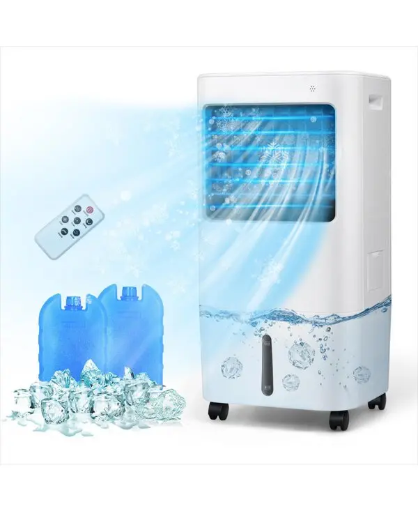 MECALE 3-in-1 Evaporative Portable Air Cooler Fan With Remote Control - White