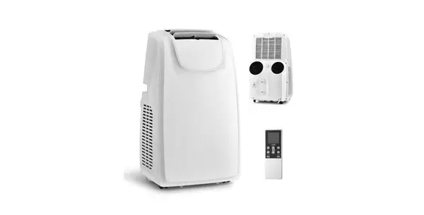 MECALE 12000 Btu Dual Hose Portable Air Conditioner With Remote Control - White