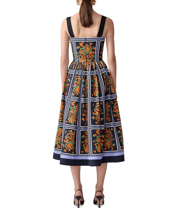 Carolina Herrera Printed Midi Dress - Black Multi