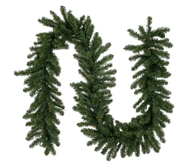 NORTHLIGHT Pre-lit Pine Artificial Christmas Ga Land 9' X 12 - One-color