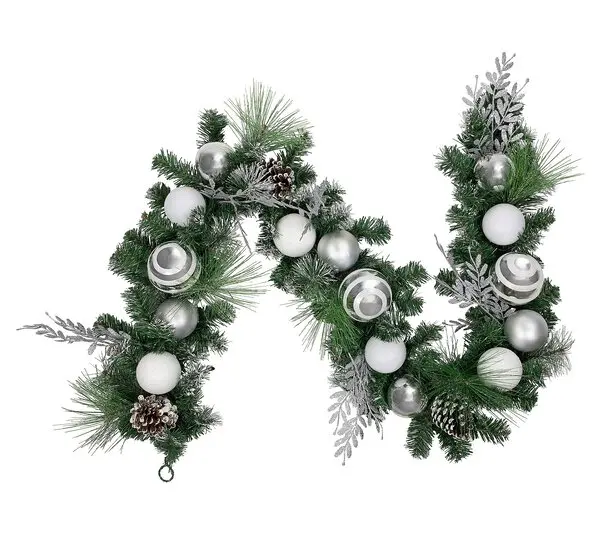 NORTHLIGHT 6' Pine Needle Garland With Pinecone & Ornaments