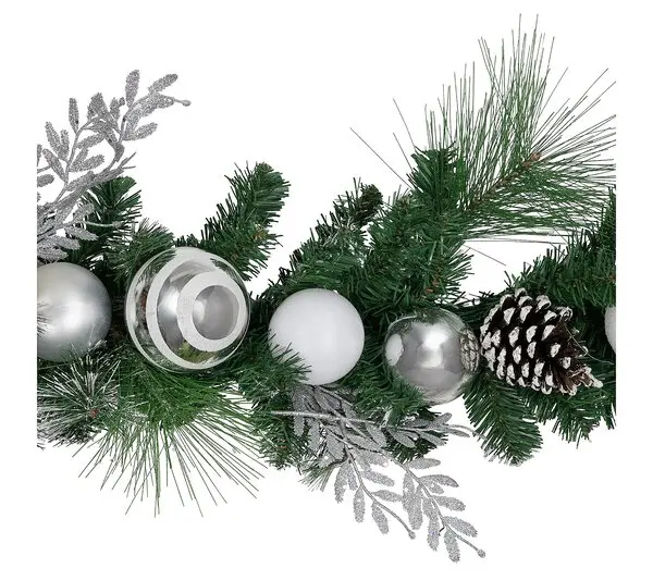NORTHLIGHT 6' Pine Needle Garland With Pinecone & Ornaments
