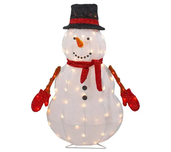 NORTHLIGHT 32' Prelit 3d Snowman Yard Christmas Decor - One-color