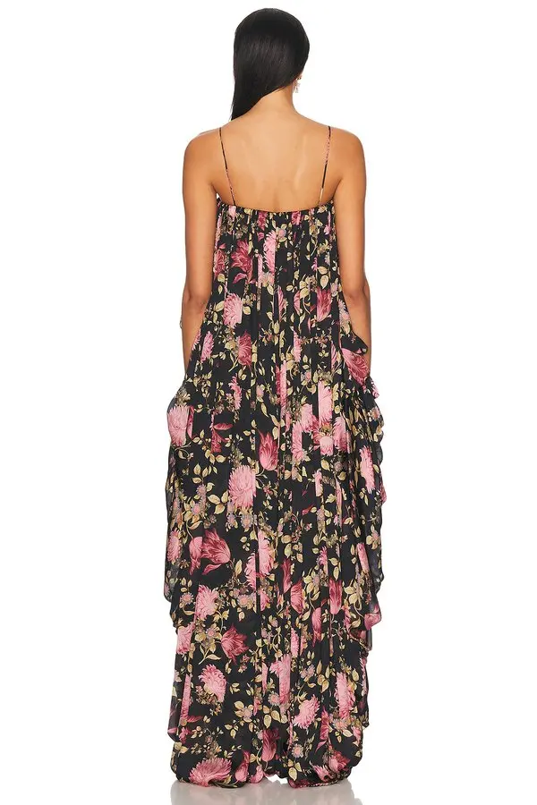 Chloé Thin Strap Gathered High-low Jumpsuit - Black
