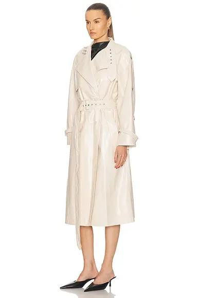 Proenza Schouler Sabina Leather Coat - Ecru