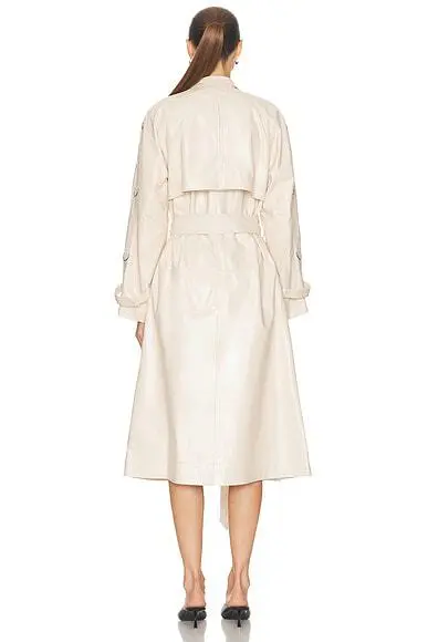 Proenza Schouler Sabina Leather Coat - Ecru