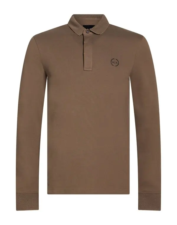 Armani Exchange Polo Shirt Khaki Size Cotton, Elastane, Polyester - Beige