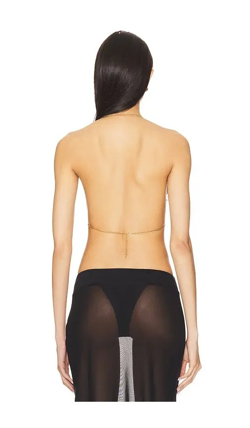 Superdown Kaylin Halter Top With Metal Chain Detail