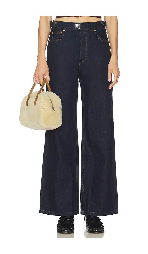 Still Here Buckle Wide Leg Jeans