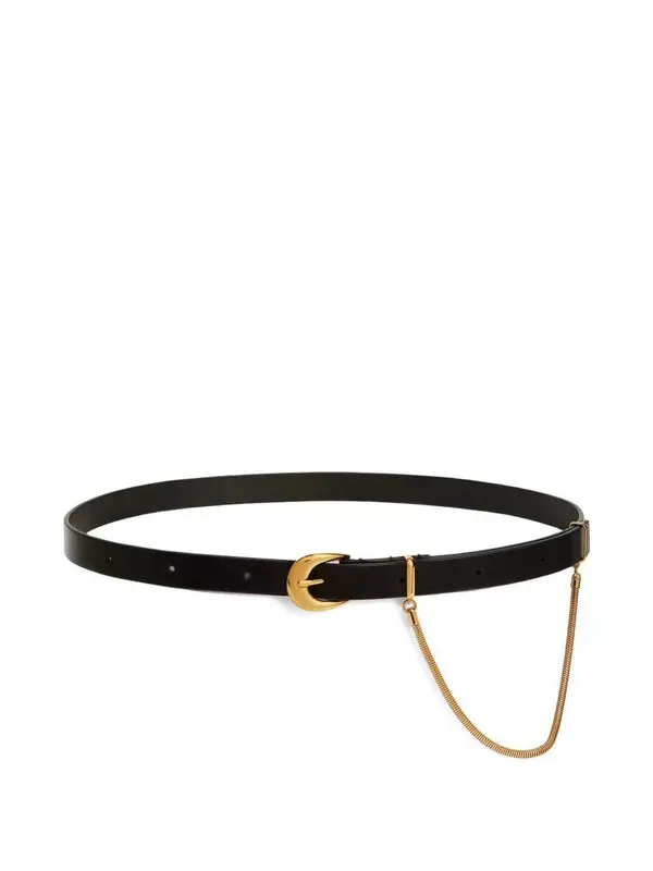 JIL SANDER Chain-detailing Leather Belt - Black