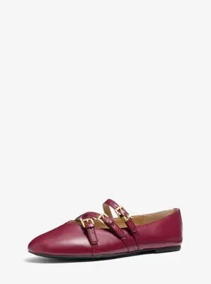 Michael Kors Indy Flex Leather Ballet Flat
