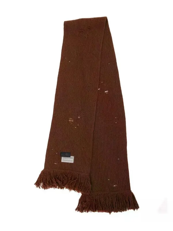 MAISON MARGIELA Logo-patch Knitted Scarf - Brown