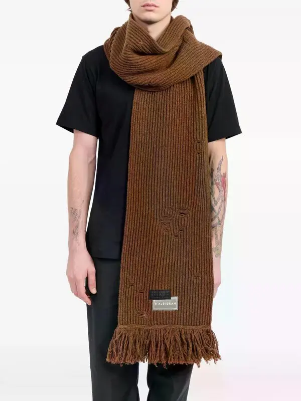 MAISON MARGIELA Logo-patch Knitted Scarf
