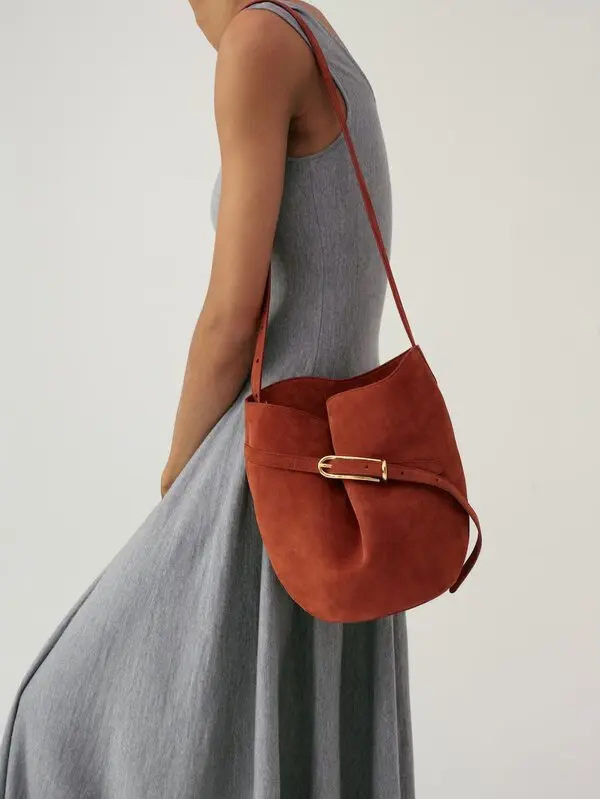 LIFFNER Belted Bucket Bag - Rust