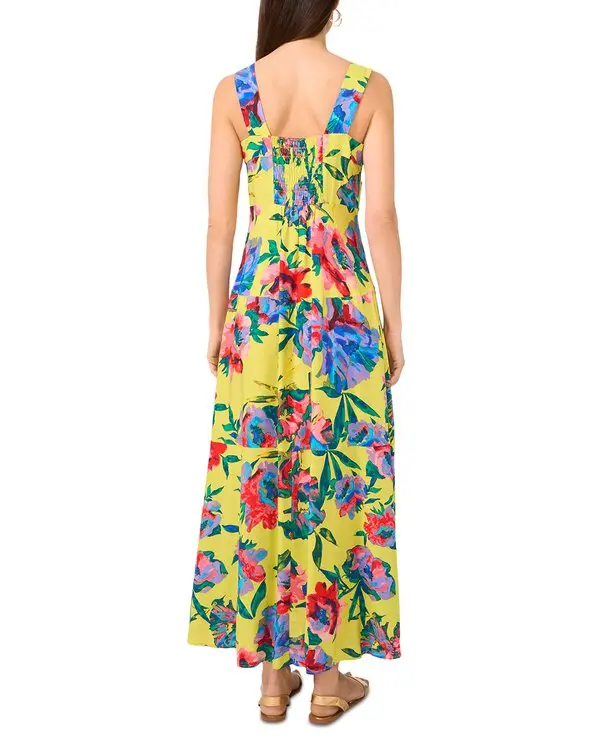 Vince Camuto Square Neck Tiered Maxi Dress - Cool Lime