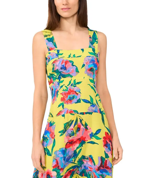 Vince Camuto Square Neck Tiered Maxi Dress - Cool Lime