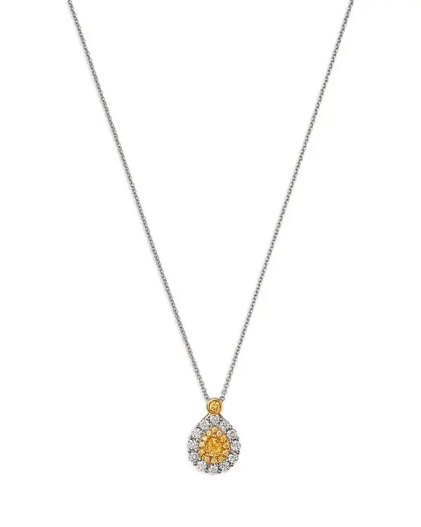 Bloomingdale'S Diamond Pear Pendant Necklace - White/yellow