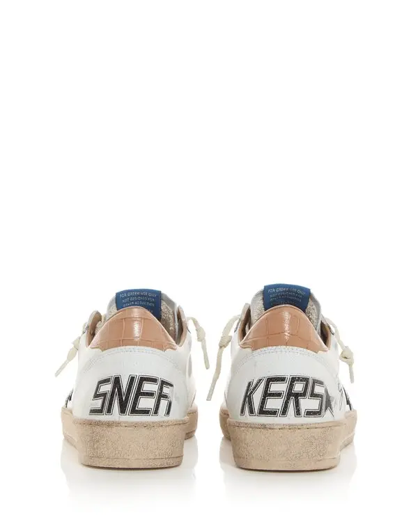 GOLDEN GOOSE Ball Star Low Top Sneakers - White Silver
