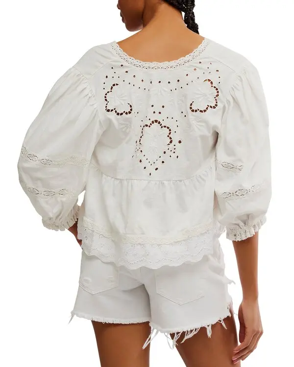 Free People Bowie Embroidered Reversible Top