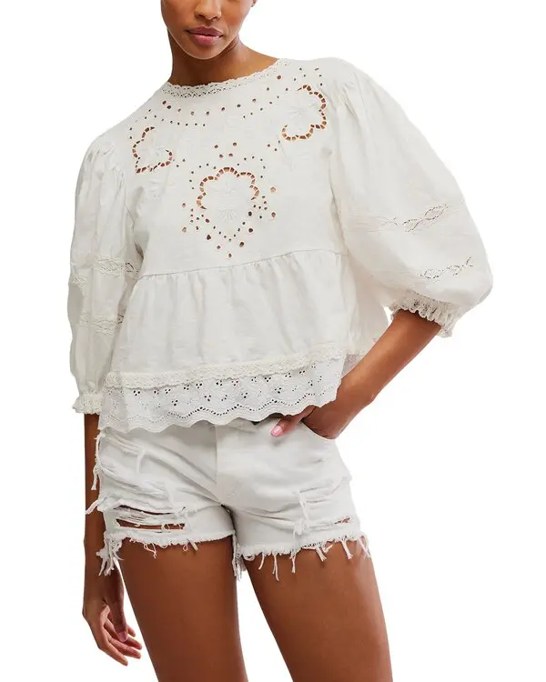 Free People Bowie Embroidered Reversible Top