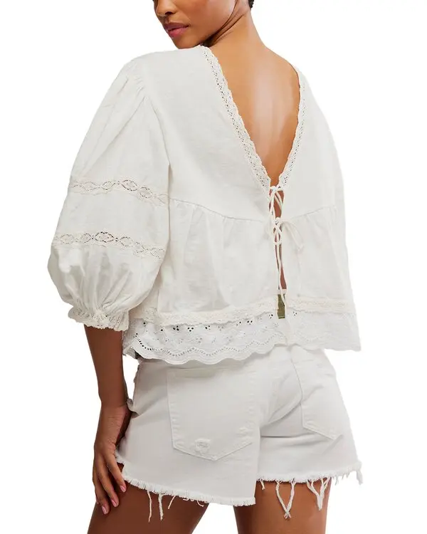 Free People Bowie Embroidered Reversible Top
