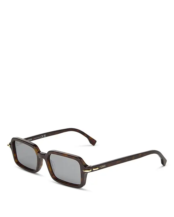 Fendi Selleria Rectangle Sunglasses, 51mm - Havana/smoke