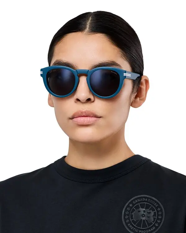 Canada Goose Round Sunglasses, 51mm - Matte Blue