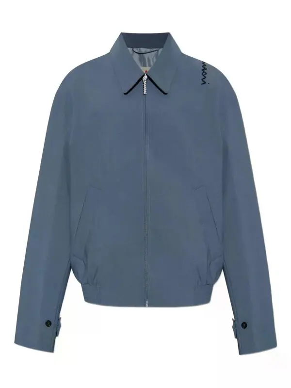 Marni Logo-print Bomber Jacket - Blue
