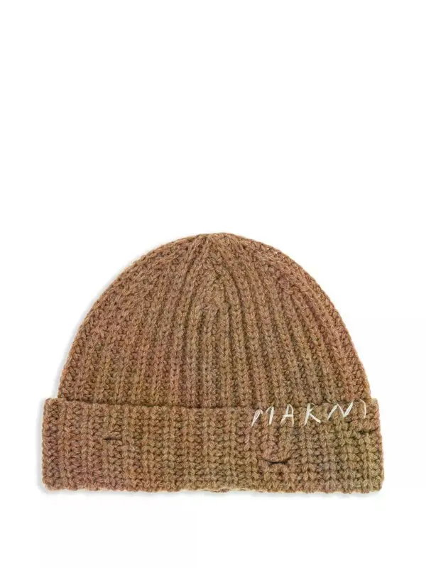 Marni Virgin Wool Beanie - Brown