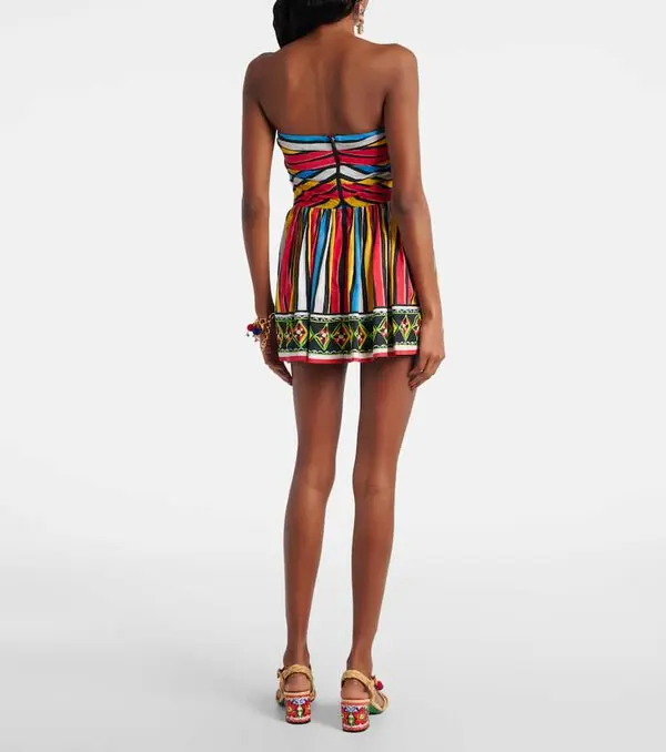 Dolce & Gabbana Ruched Striped Minidress - Multicoloured