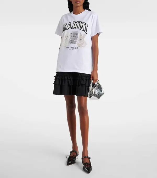 GANNI Bou Mini Top-handle Bag In Metallic - Silver