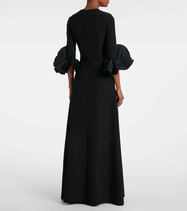 Safiyaa Belted Ruffled Crêpe Gown