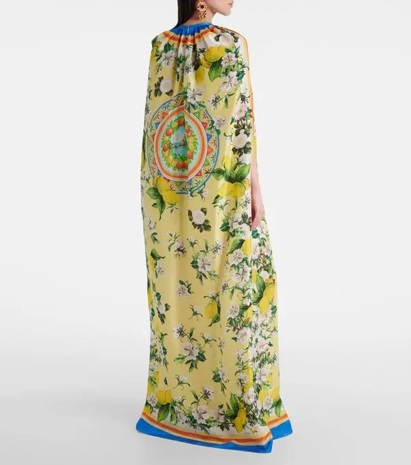 Dolce & Gabbana Printed Silk Cape