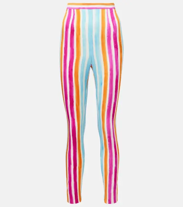 Dolce & Gabbana Striped Silk-blend Leggings