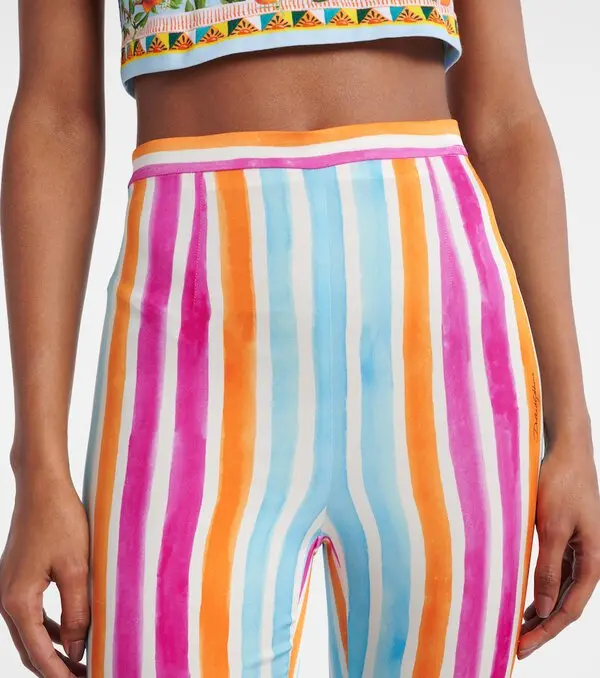 Dolce & Gabbana Striped Silk-blend Leggings