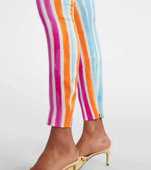 Dolce & Gabbana Striped Silk-blend Leggings
