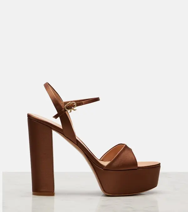 GIANVITO ROSSI Satin Crêpe Platform Sandals
