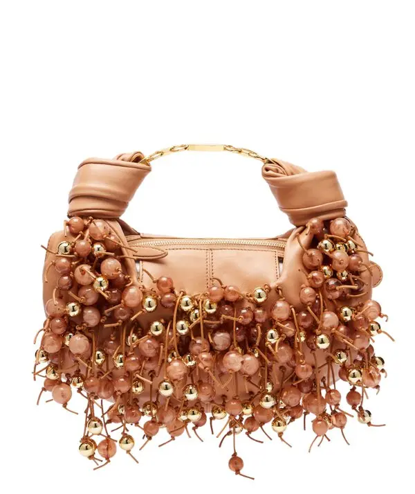 Zimmermann Beaded Leather Shoulder Bag - Brown