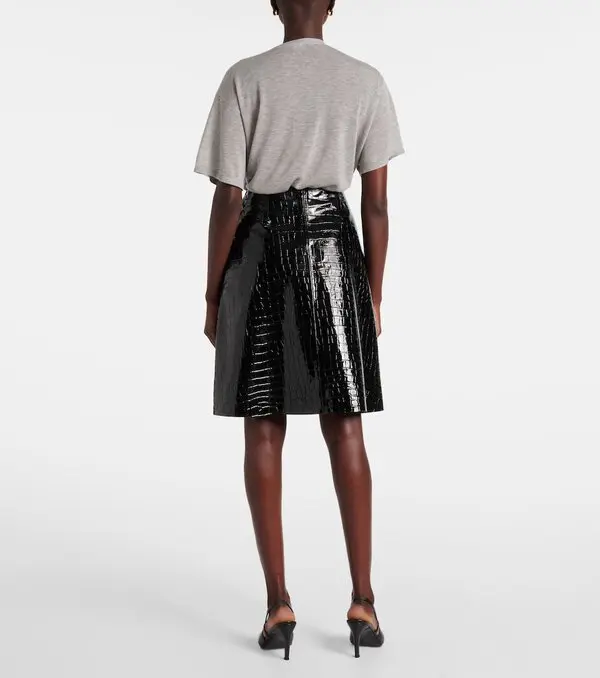 TOTEME Croc-effect Leather Miniskirt - Black