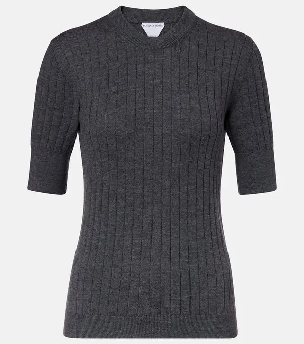Bottega Veneta Ribbed-knit Top - Grey