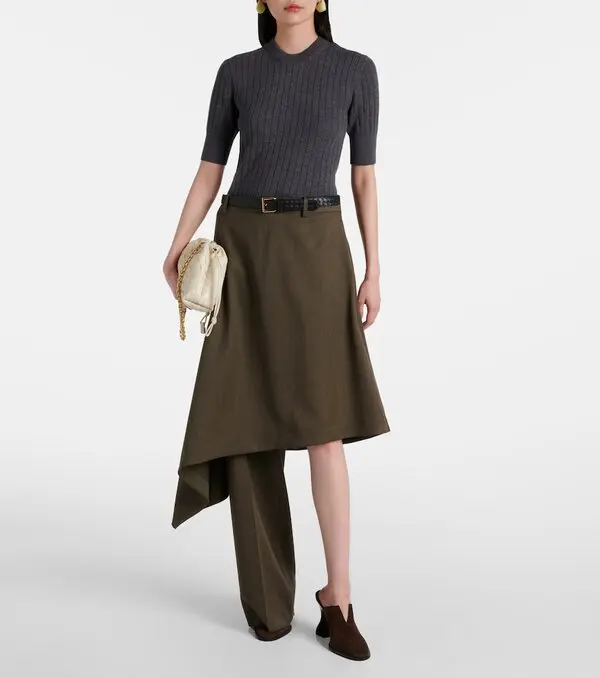 Bottega Veneta Ribbed-knit Top - Grey